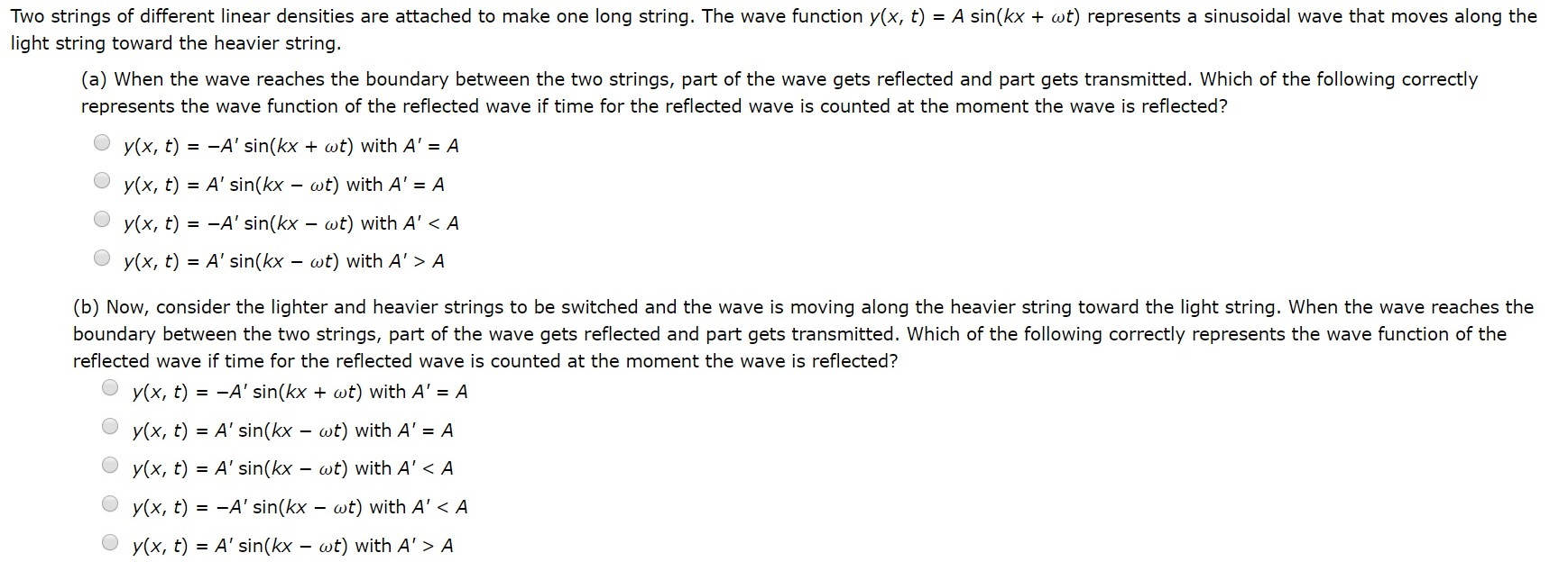 Solved Two Strings Of Different Linear Densities Are 