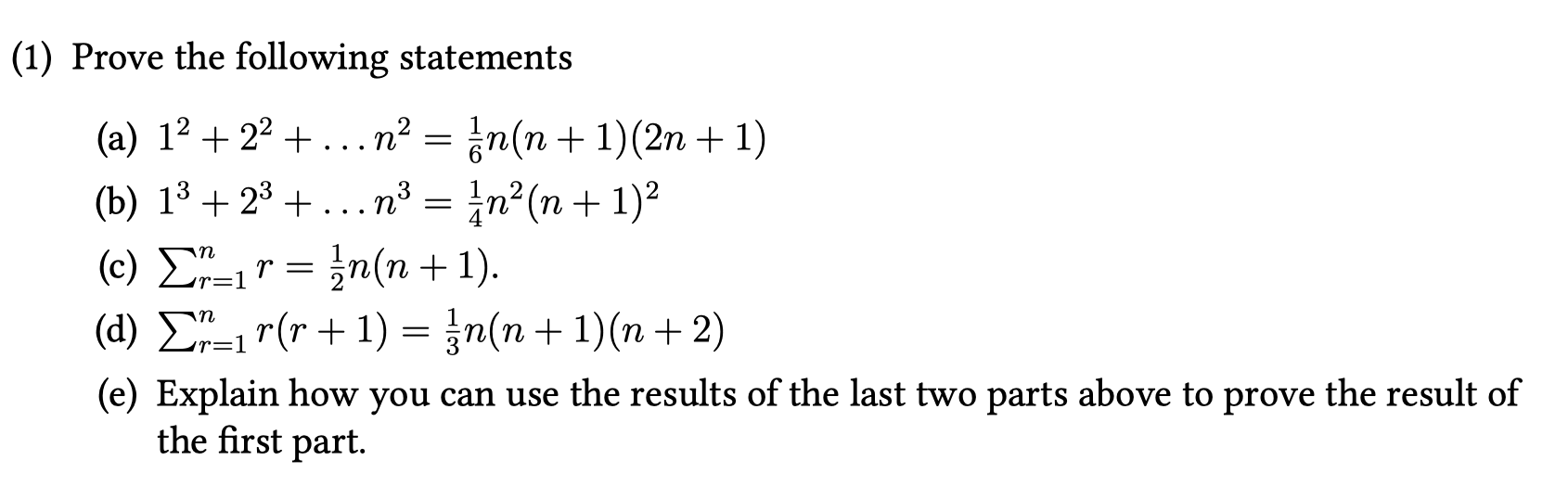 Solved (1) Prove the following statements (a) | Chegg.com