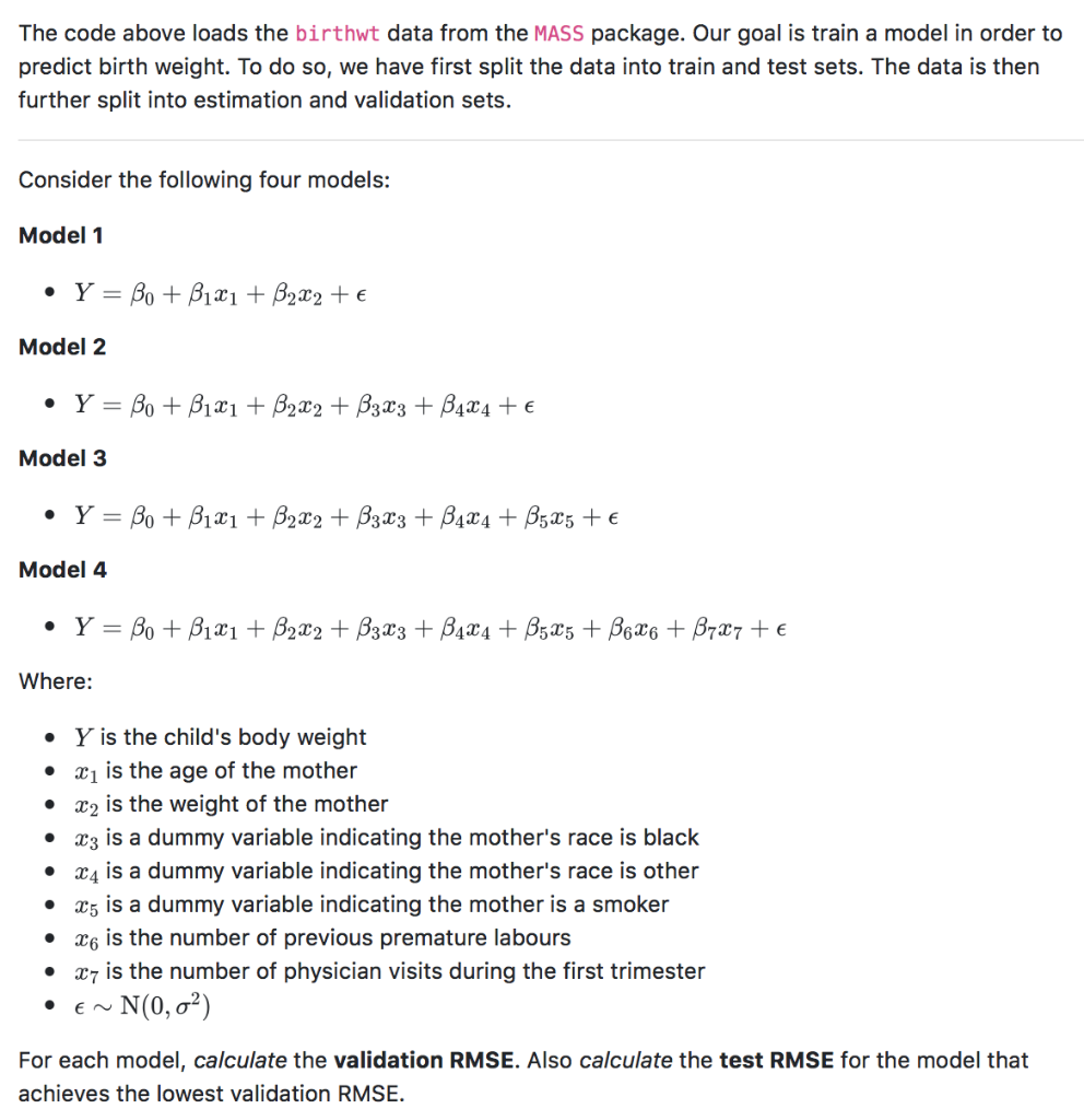 Solved # load packages library("tidyverse") # set seed | Chegg.com