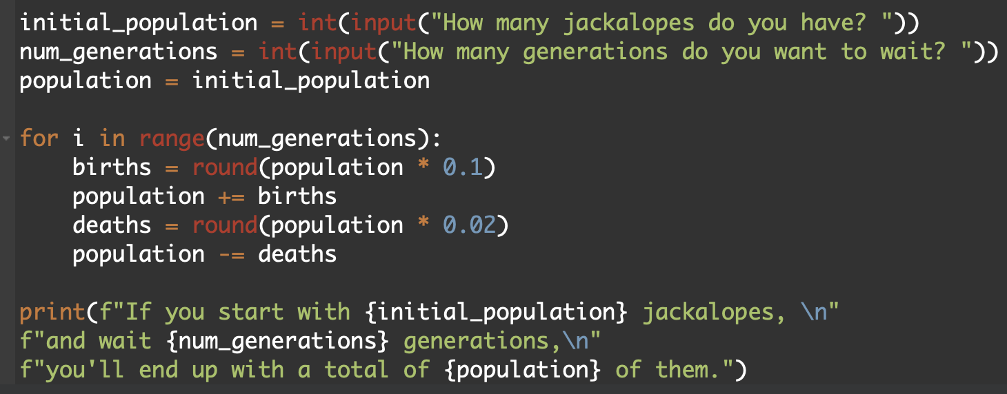 Solved Having trouble incorporating a loop to my python code | Chegg.com