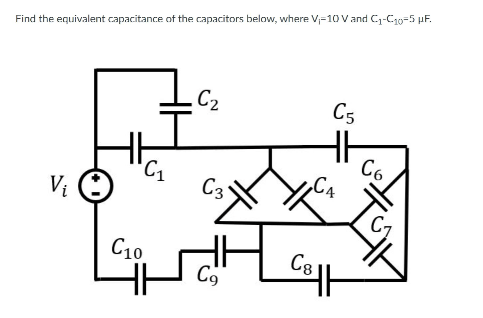 Solved Find the equivalent capacitance of the capacitors | Chegg.com