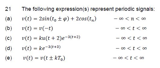 Solved 21 ﻿The following expression(s) ﻿represent periodic | Chegg.com