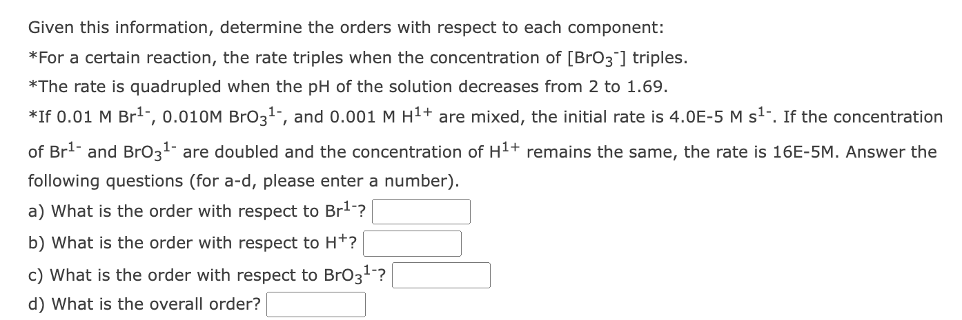 Solved Given this information, determine the orders with | Chegg.com