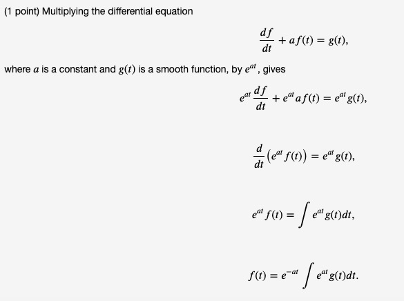 Solved Multiplying the differential | Chegg.com