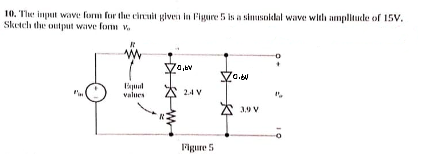 Solved 10. The input wave form for the circult given in | Chegg.com