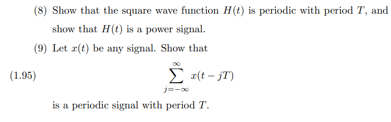 Solved 8 Show That The Square Wave Function Ht Is 