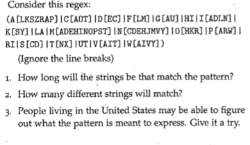 Consider this regex: (ACLESZRAP) ICCAOT) ID[EC] | Chegg.com