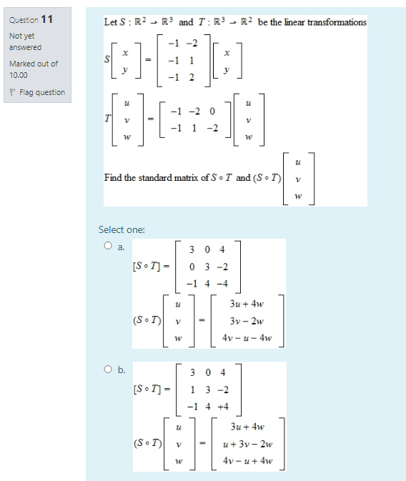 Solved Let S : R2 R3 and T: R3 R2 be the linear | Chegg.com