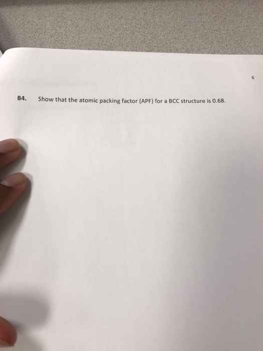 Solved Show that the atomic packing factor (APF) for a BCC | Chegg.com