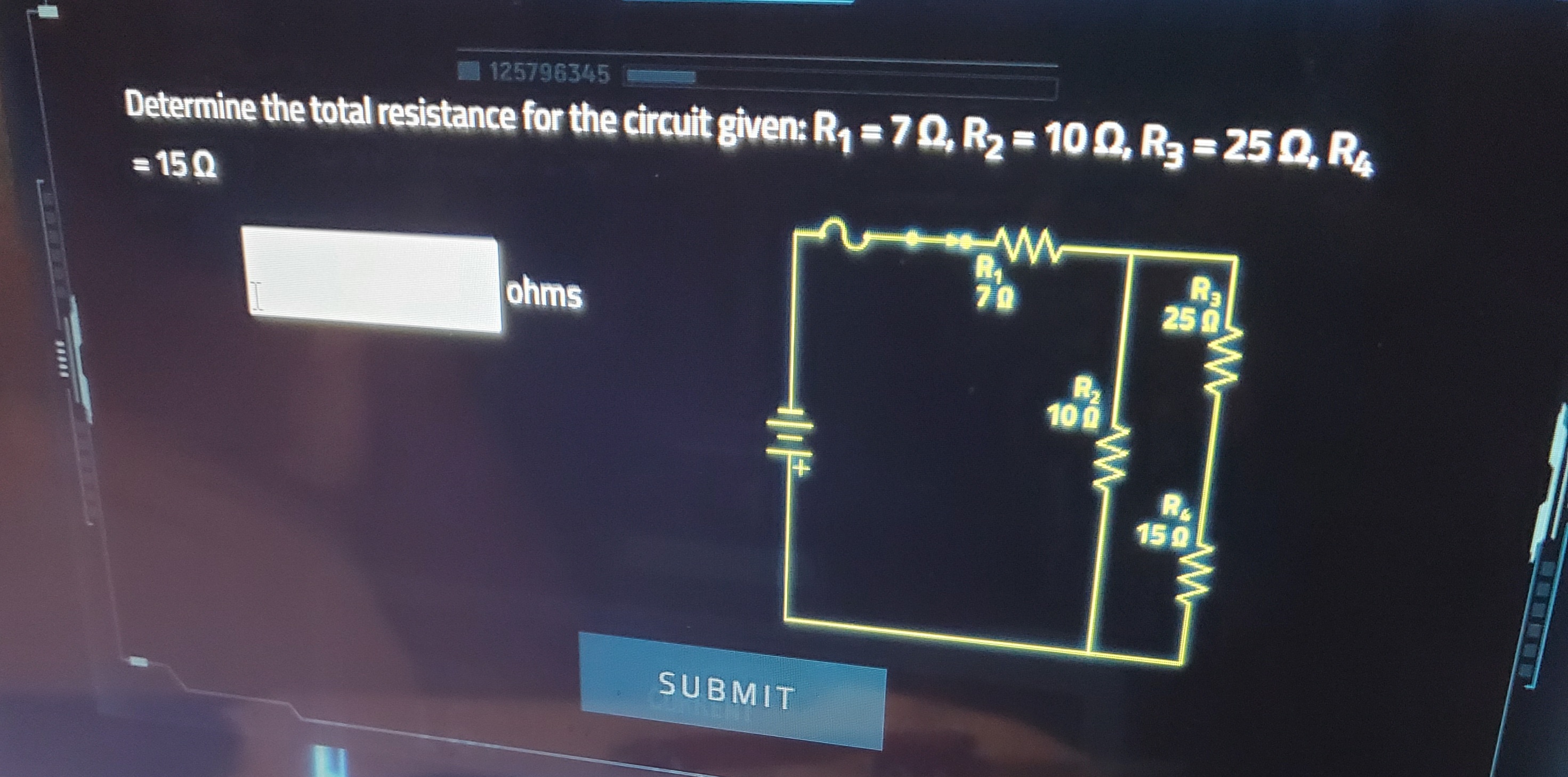 Solved Determine the total resistance for the circuit given: | Chegg.com