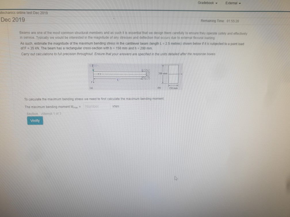 Solved Gradebook External Mechanics online test Dec 2019 Dec | Chegg.com