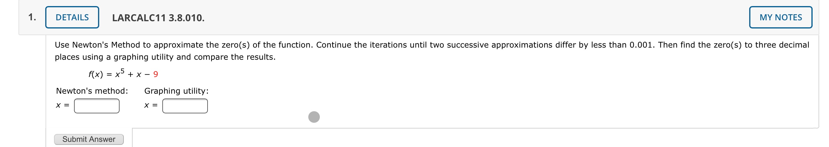 Solved 1. DETAILS LARCALC11 3.8.010. MY NOTES Use Newton's | Chegg.com