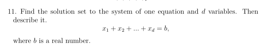 Solved 11. Find the solution set to the system of one | Chegg.com