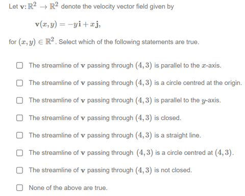 Solved Let v:R2→R2 ﻿denote the velocity vector field given | Chegg.com