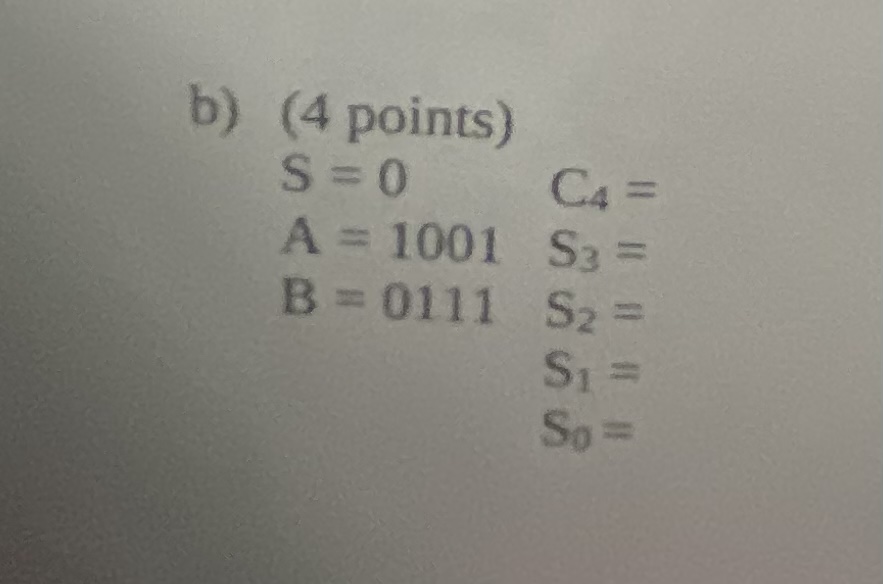 Solved Input Values For The Adder Subtractor Circuit Above 
