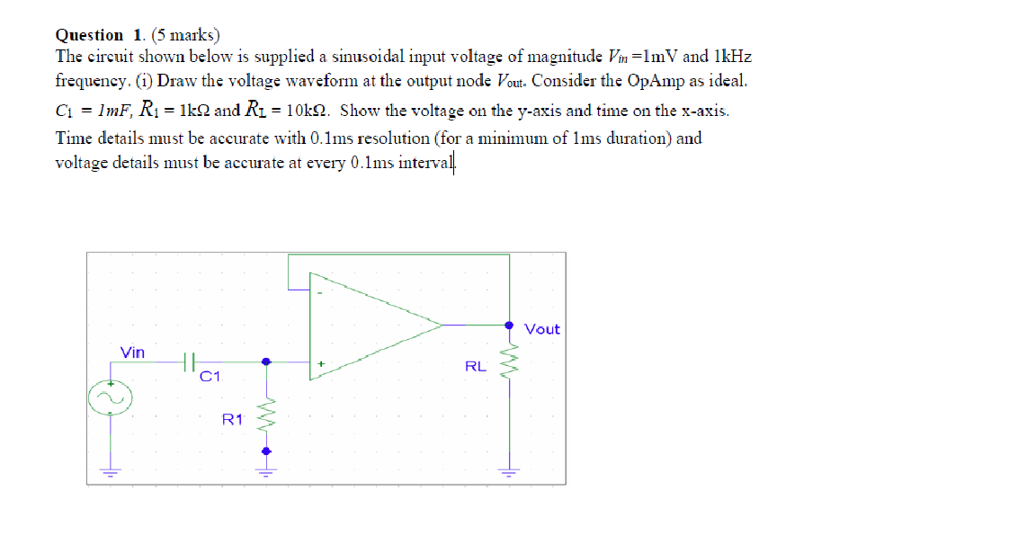 Solved Question 1. (5 marks) The circuit shown below is | Chegg.com