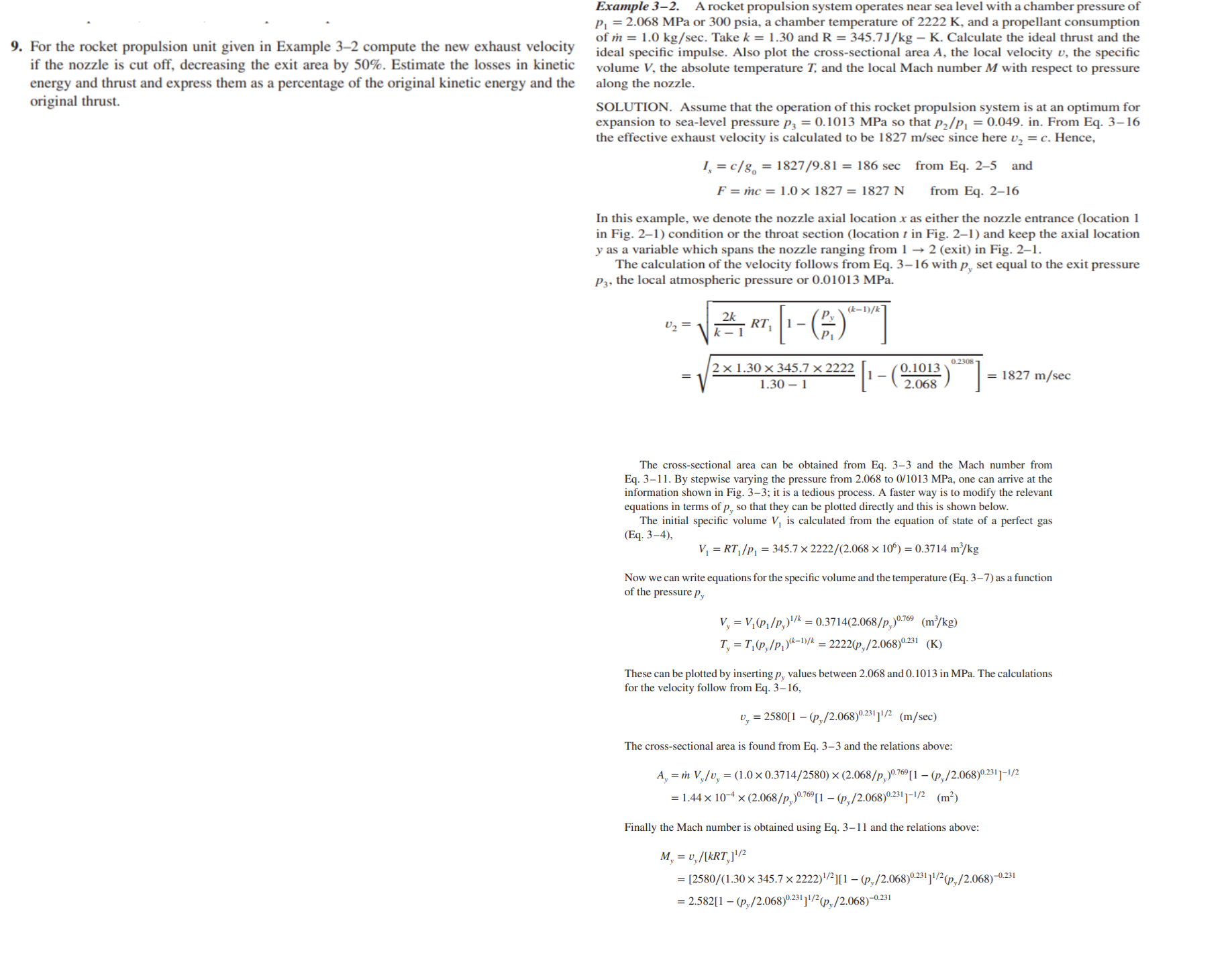 Solved Example 3-2. A rocket propulsion system operates near | Chegg.com