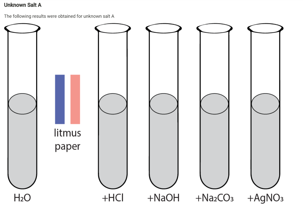 Solved The following results were obtained for unknown salt | Chegg.com