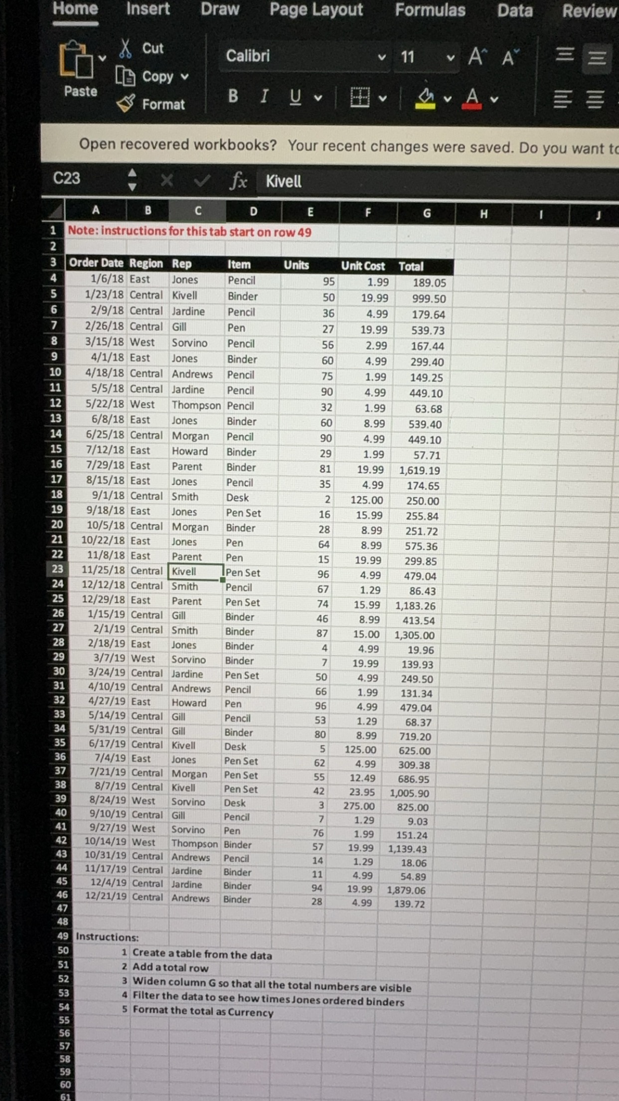 Solved Instructions: 1 Create a table from the data | Chegg.com Solved Instructions: 1 Create a table from the data | Chegg.com