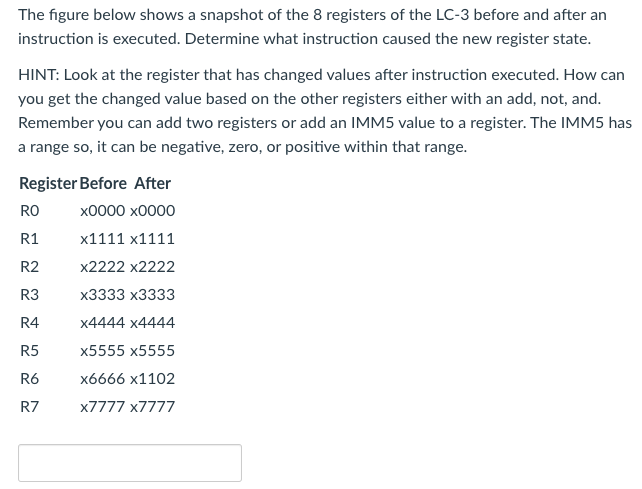 Solved The figure below shows a snapshot of the 8 registers | Chegg.com