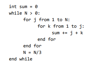 Solved For each piece of pseudocode, give a thorough | Chegg.com