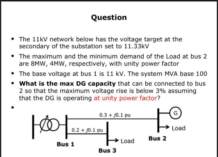 Solved Question • The 11kV network below has the voltage | Chegg.com