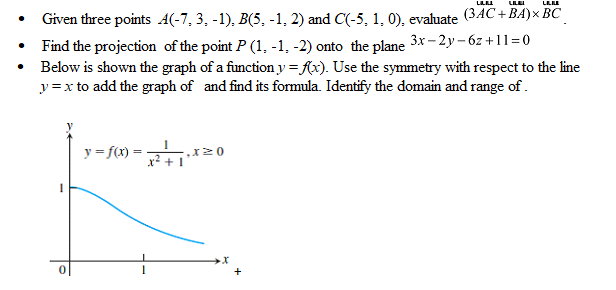 Solved - Given three points A(−7,3,−1),B(5,−1,2) and | Chegg.com