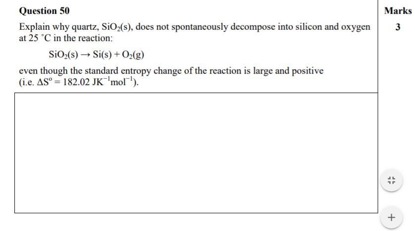 Solved Marks 13 Question 50 Explain why quartz, SiO2(s), | Chegg.com