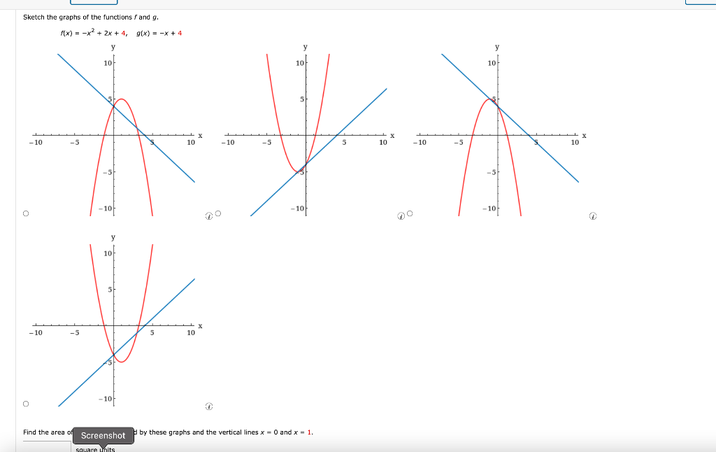 Solved Sketch the graphs of the functions and g. fix) = -x2 | Chegg.com