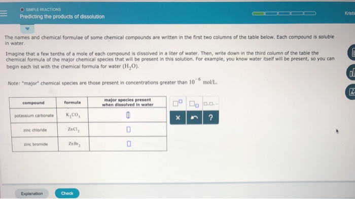 Solved SIMPLE REACTIONS Kristi Predicting the products of | Chegg.com