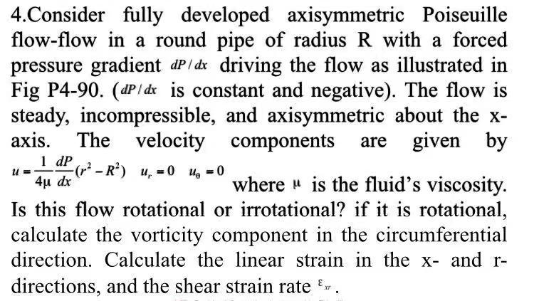 Solved 4.Consider fully developed axisymmetric Poiseuille | Chegg.com