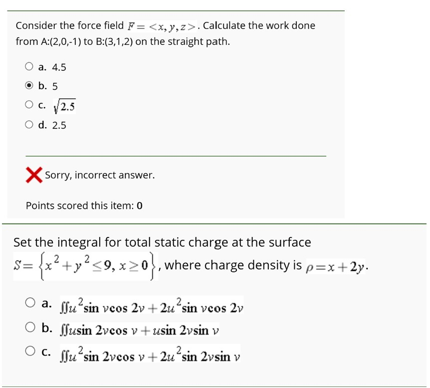 Solved Consider the force field F= . Calculate the work done | Chegg.com