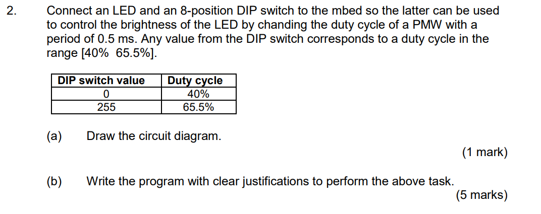 Solved Connect an LED and an 8-position DIP switch to the | Chegg.com