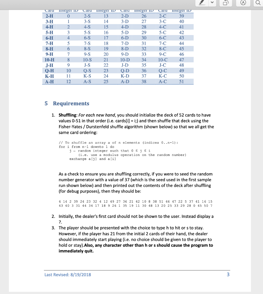 CS 103 Lab - TwentyOne 1 Introduction In this | Chegg.com