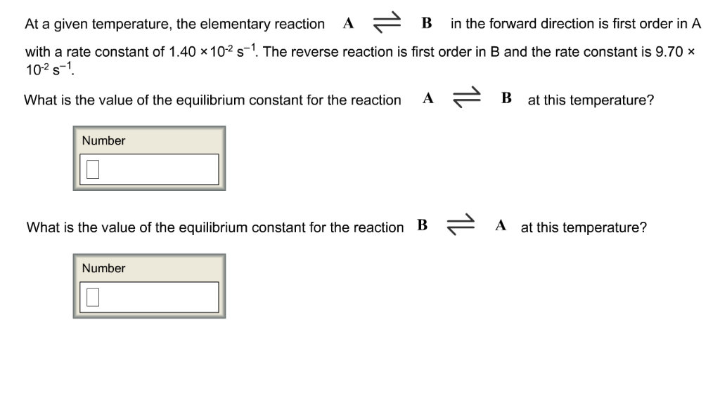 Solved B in the forward direction is first order in A A At a | Chegg.com