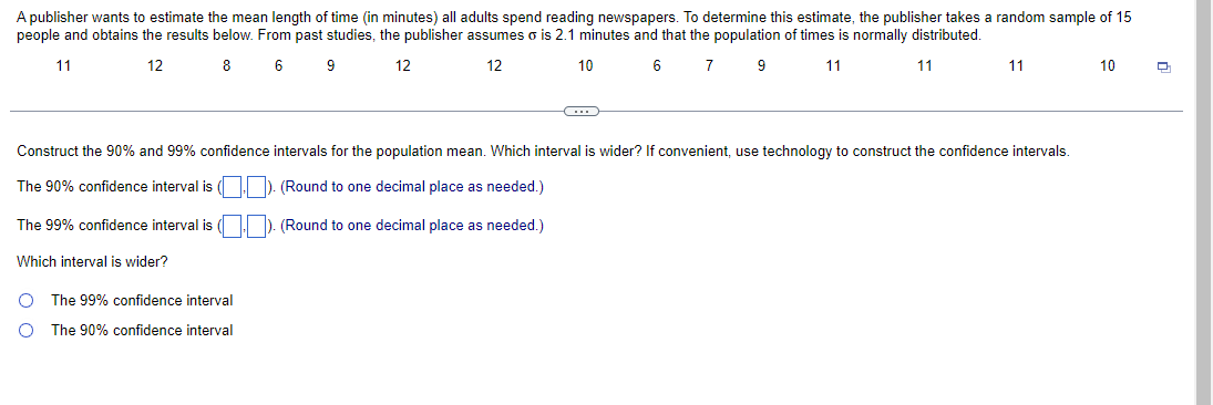 Solved A publisher wants to estimate the mean length of time | Chegg.com