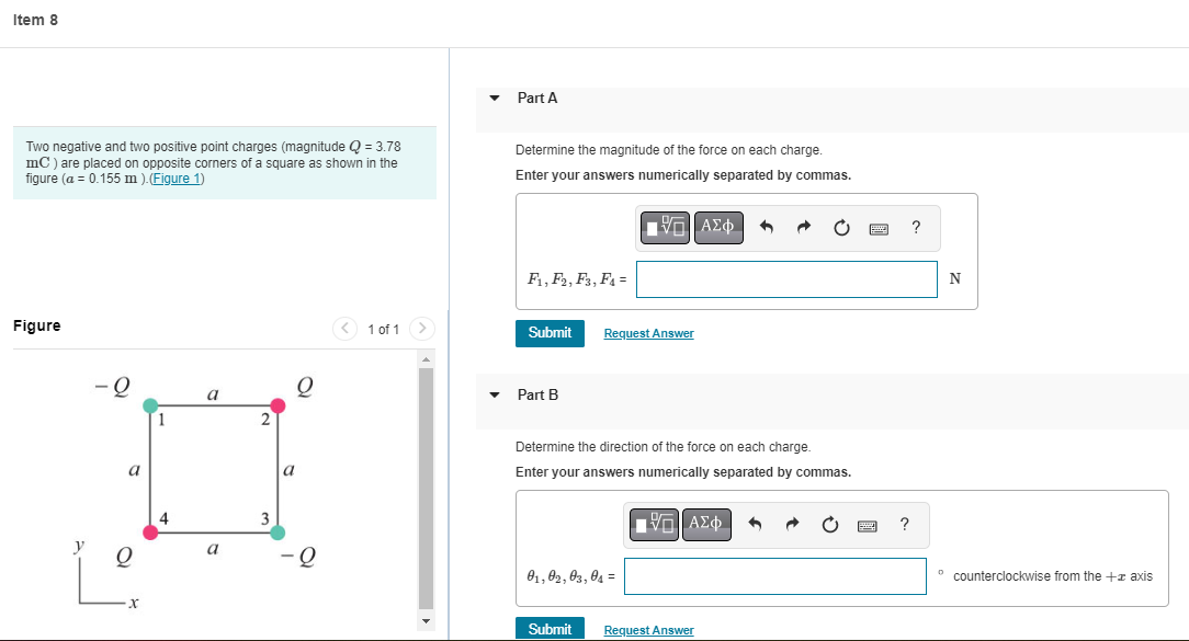 Solved Two negative and two positive point charges | Chegg.com