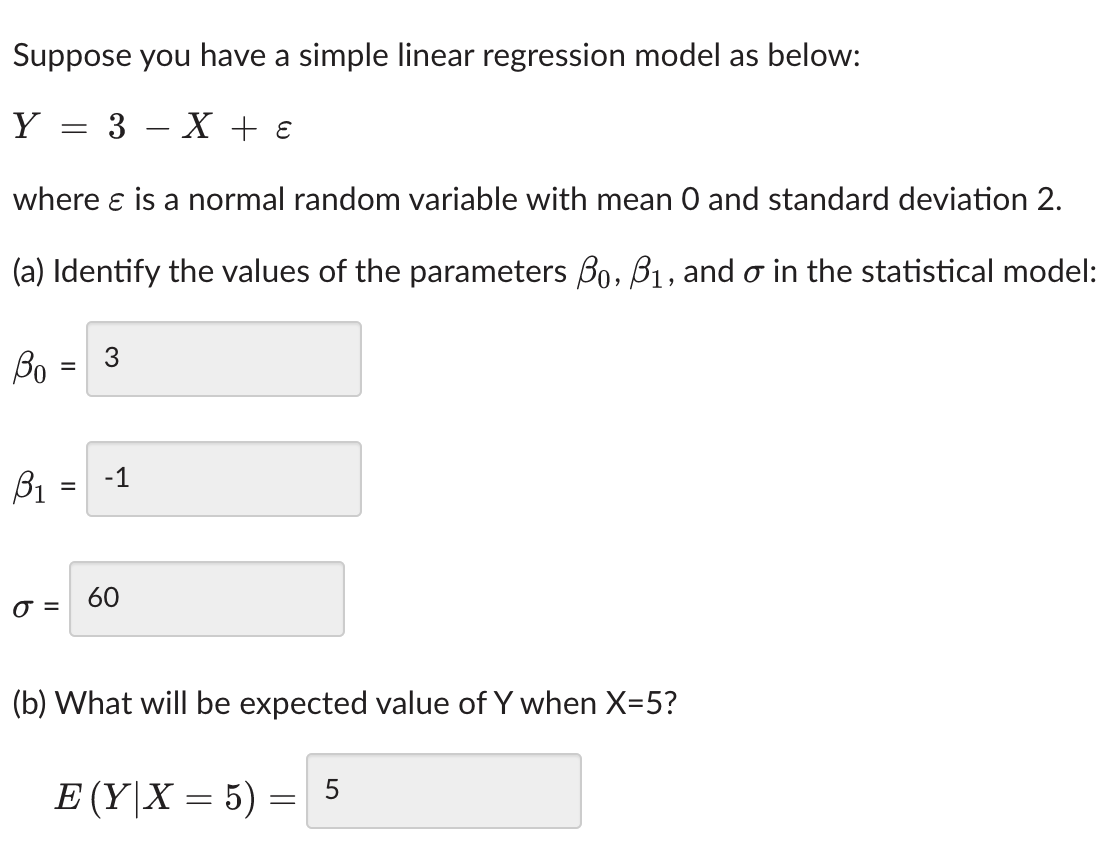 Solved Suppose you have a simple linear regression model as | Chegg.com