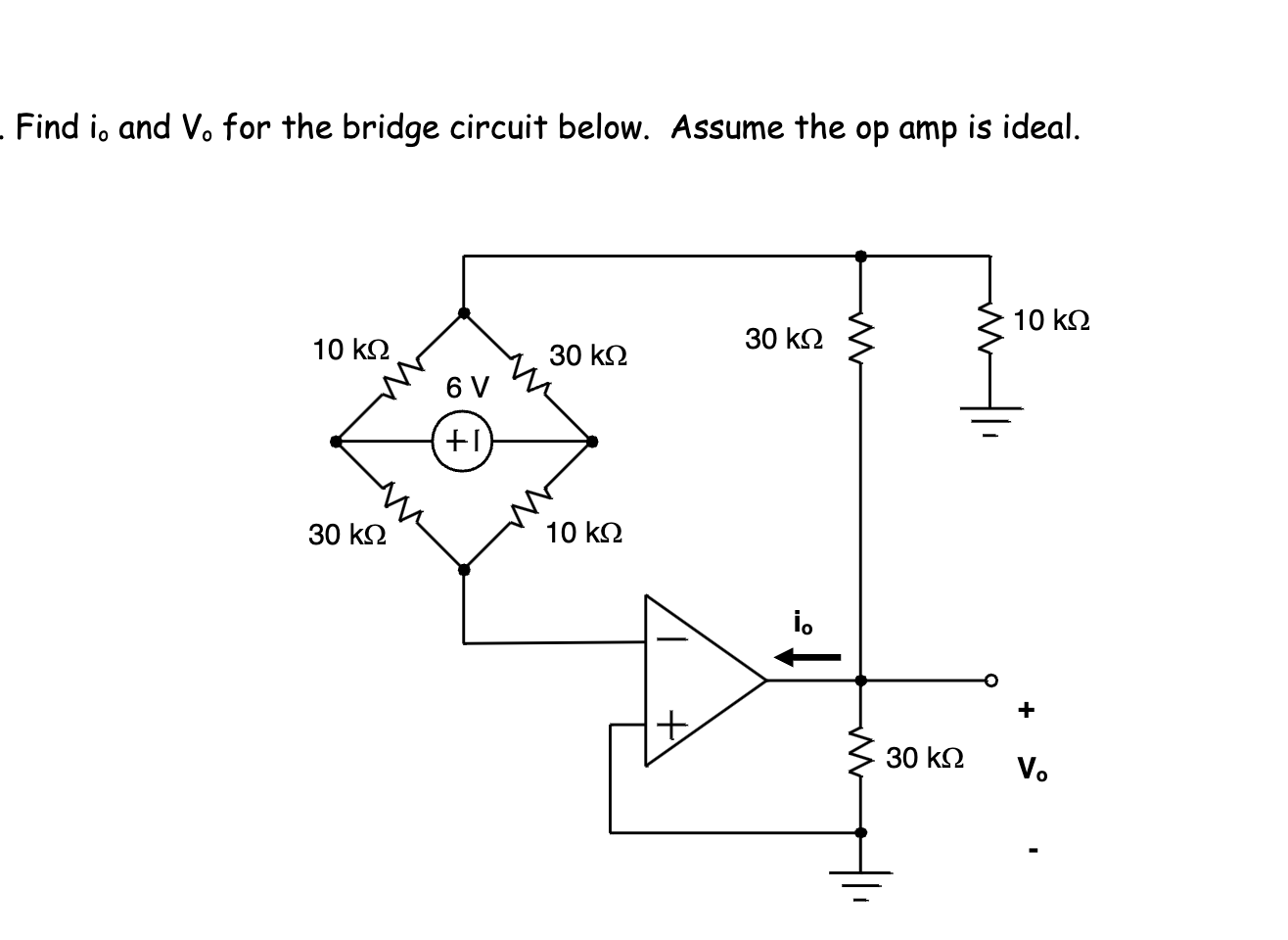 Solved Find i0 and V0 for the bridge circuit below. Assume | Chegg.com