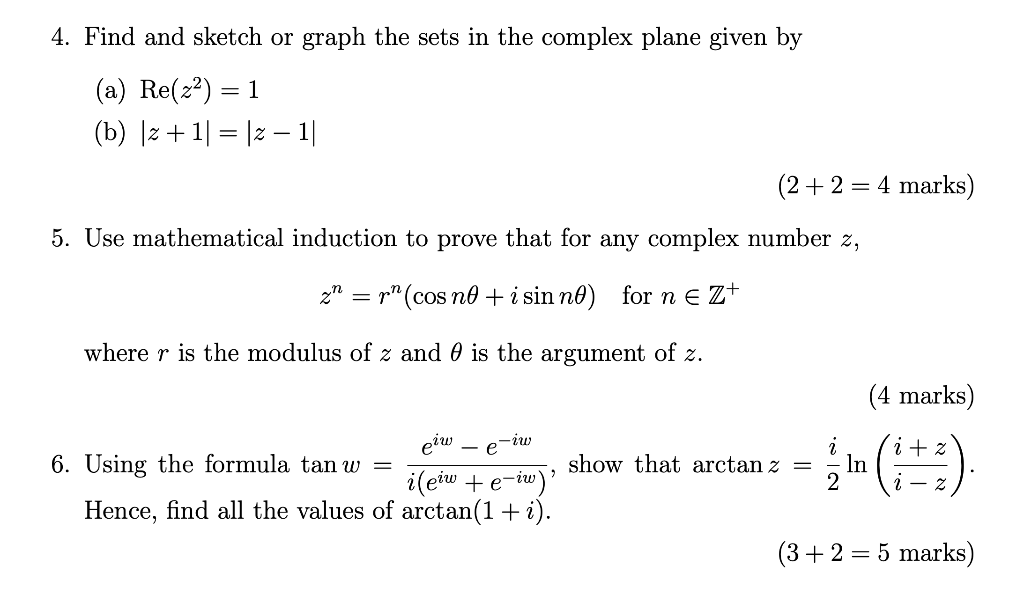 Solved 4. Find and sketch or graph the sets in the complex | Chegg.com