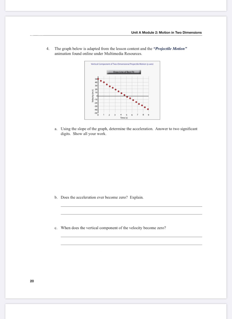 Solved Unit A Module 2: Motion in Two Dimensions 3 Recall | Chegg.com