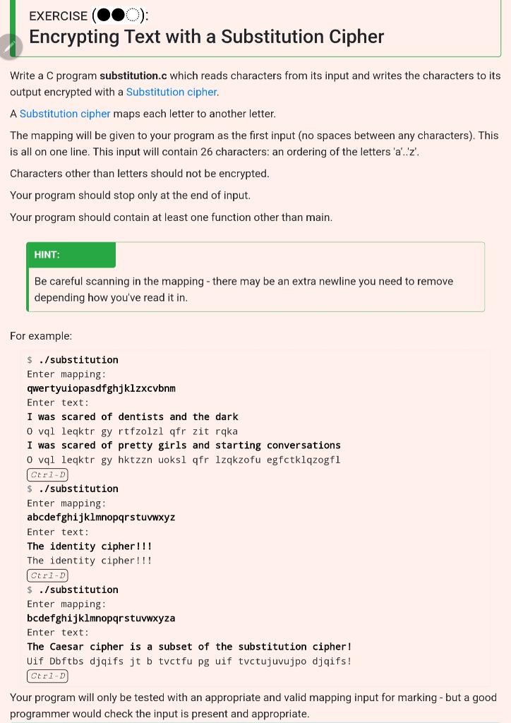 Solved EXERCISE (OO): Decrypting a Substitution Cipher Write | Chegg.com