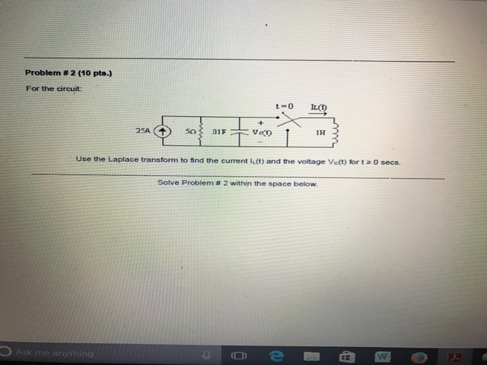 Solved For the circuit: Use the Laplace transform to find | Chegg.com
