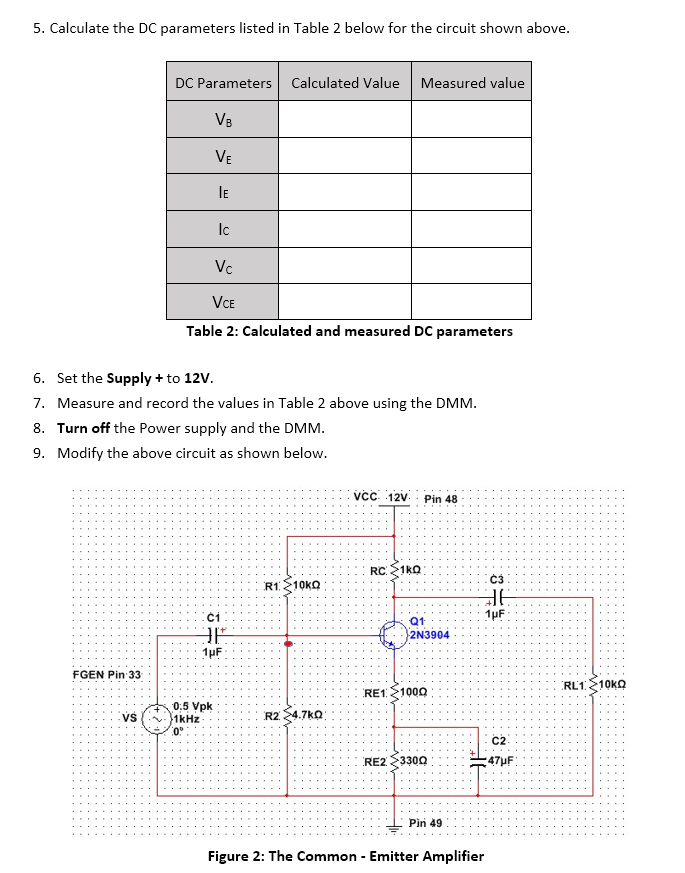 Solved Table 1: Listed and measured values of components 2. | Chegg.com
