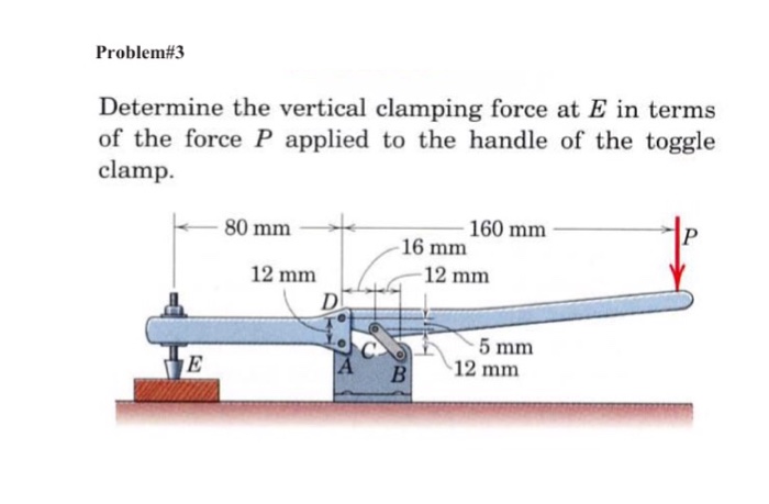 Solved Determine the vertical clamping force at E in terms | Chegg.com
