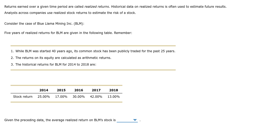 Solved Returns earned over a given time period are called | Chegg.com