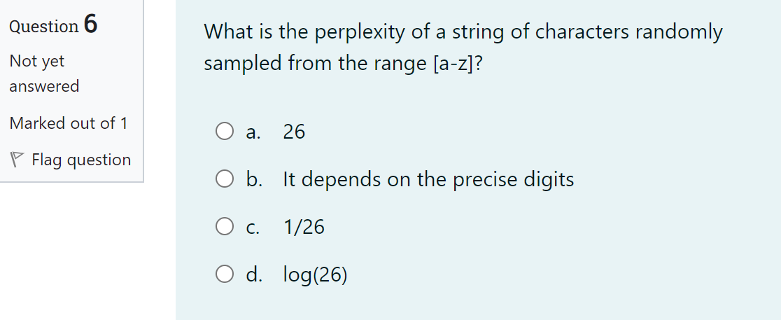Solved What is the perplexity of a string of characters | Chegg.com