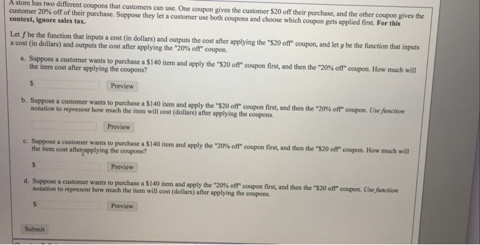 Solved A store has two different coupons that customers can | Chegg.com