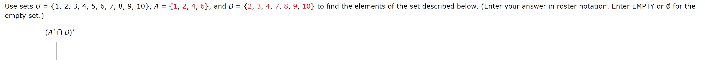 Solved empty set.) (A′∩B)′ | Chegg.com