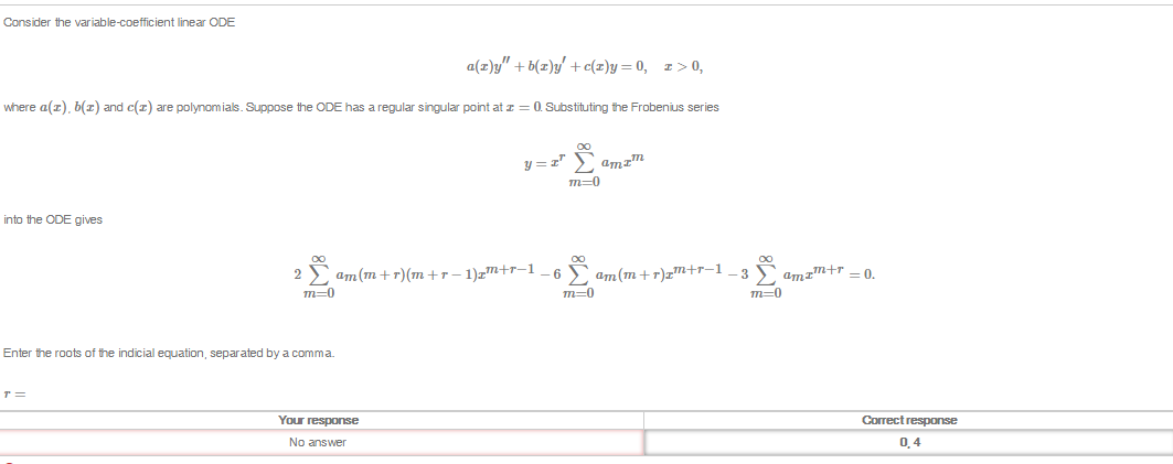 Solved Consider the variable-coefficient linear ODE a(I)y" | Chegg.com